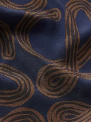Loewe Paula's Ibiza Printed Silk Scarf - Brown