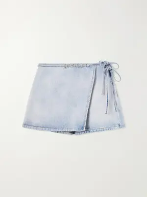 Loewe Denim Wrap Shorts - Blue