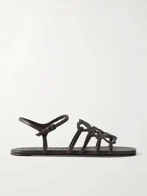 Loewe Petal Leather Sandals - Brown