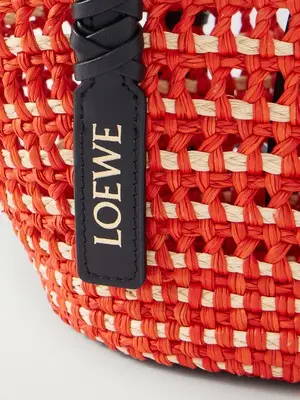 Loewe Small Raffia Shoulder Bag - Red