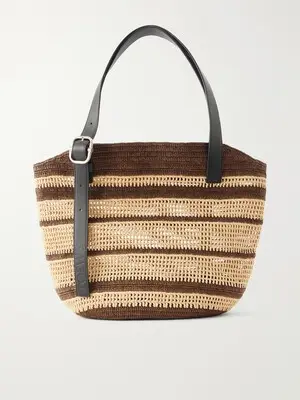 Loewe Striped Raffia Tote - Neutrals
