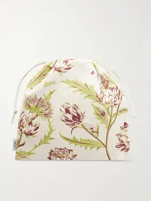Loewe Floral-print Twill Drawstring Pouch - Neutrals