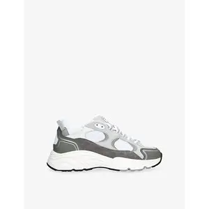 CLEENS Cleens Pulse Runner Leather And Mesh Trainers White/comb