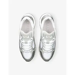 CLEENS Pulse Runner Leather And Mesh Trainers - White/comb