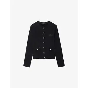 Zadig&Voltaire Appliqué Cotton-fleece Cardigan - Black