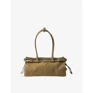 Prada Bonnie Medium Leather Handbag - Neutral