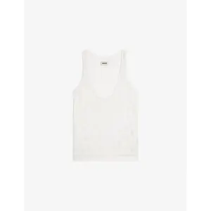 Zadig&Voltaire Jossy Pointelle Cotton Tank Top - Eggshell
