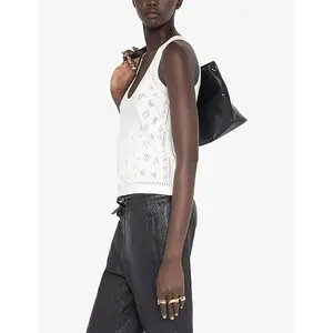 Zadig&Voltaire Jossy Pointelle Cotton Tank Top - Eggshell