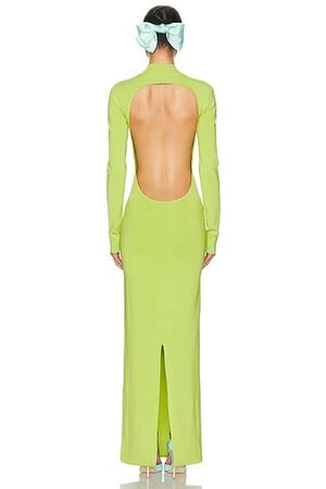 HELSA Chantria Open Back Dress - Lime