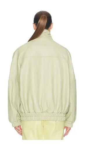HELSA Oversized Leather Bomber Jacket - Mint