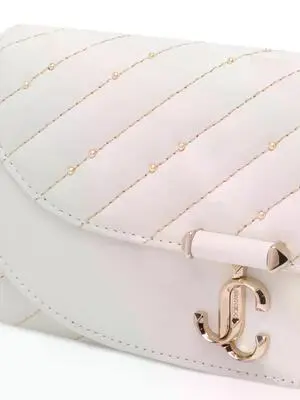 JIMMY CHOO Curve Mini Bag In Quilted Nappa Leather With Gold Thread And Bead Embellishment