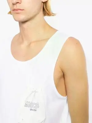Moschino Sleeveless Scoop Neck Vest With Patch Pocket