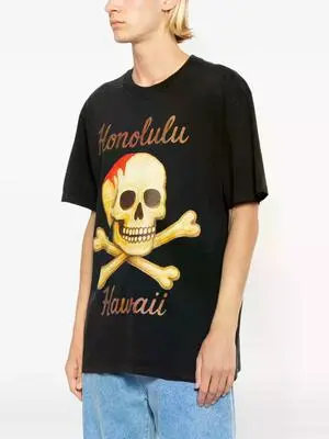 MELT Skull-print Cotton T-shirt - Black
