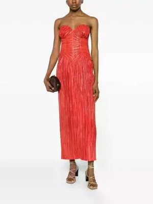 Cult Gaia Ashika Strapless Pleated Maxi Dress