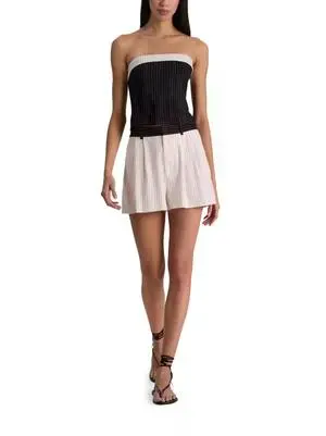 Alice + Olivia Kelly Pinstripe Strapless Top - Black