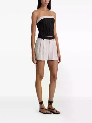 Alice + Olivia Kelly Pinstripe Strapless Top - Black
