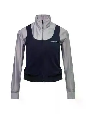 PUSHBUTTON Layered Design Zip-up Sweatshirt