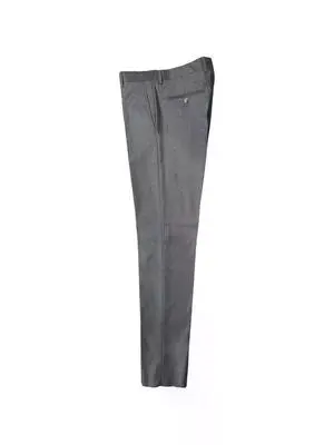 Luciano Barbera Flat-front Wool Trousers - Grey