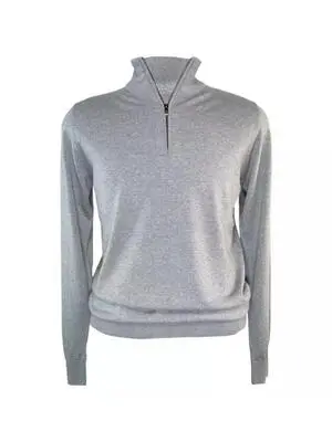 PIACENZA CASHMERE 1733 Merino Wool Quarter-zip Sweater - Grey