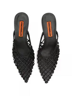 SIMONMILLER Gala Knotted Heeled Mules - Black