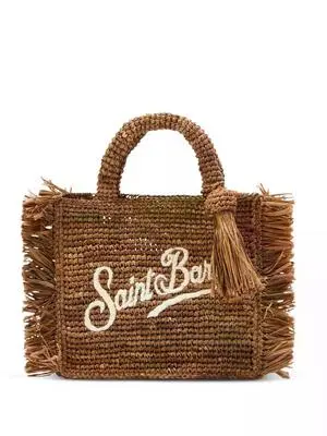 MC2 SAINT BARTH Mini Fringed Raffia Tote Bag