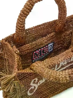 MC2 SAINT BARTH Mini Fringed Raffia Tote Bag