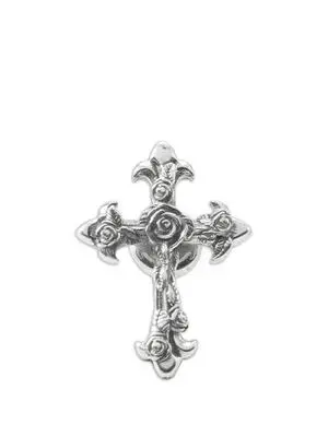 Emanuele Bicocchi Sterling Rose Cross Earring - Silver