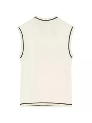Armani Exchange Contrasting Trim Sleeveless Top - Neutrals