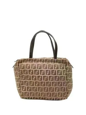 Fendi Mini Zucchino Canvas Handbag - Neutrals