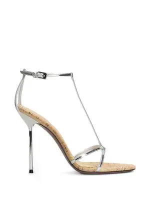Paris Texas Lidia Metallic-effect T-bar Sandals