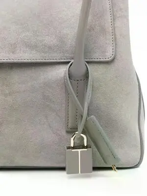 TOM FORD Eclipse Padlock Suede Tote Bag - Grey