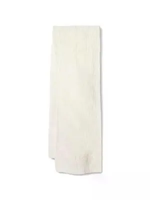 Guess Lexie Logo-embroidered Ribbed Scarf - Neutrals
