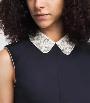 Maje Embellished Peter Pan Collar Mini Dress