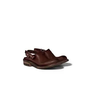 Miu Miu Embossed Leather Mules - Coffee