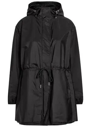 Moncler Drawstring Hooded Nylon Jacket - Black