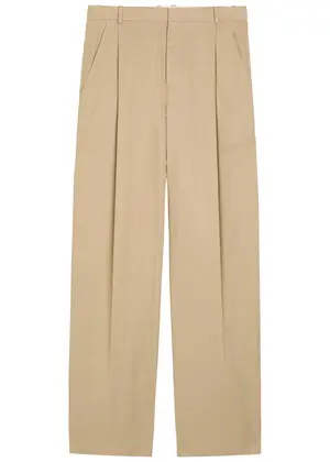 Vince Camille Wide-leg Woven Trousers - Beige