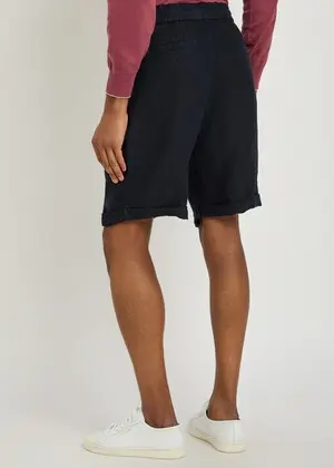 Brunello Cucinelli Linen Bermuda Shorts - Navy
