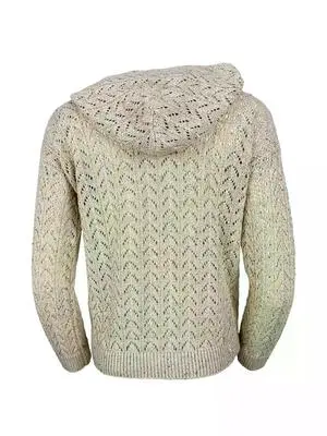 Eleventy Sequin Embellished Open-knit Hoodie
