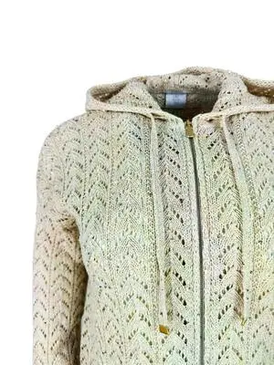 Eleventy Sequin Embellished Open-knit Hoodie