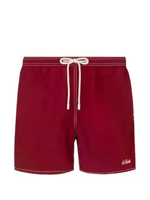 MC2 SAINT BARTH Patmos Contrast-stitch Swim Shorts - Red