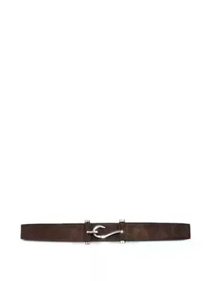 EDHEN MILANO Hook-fastening Suede Belt - Brown