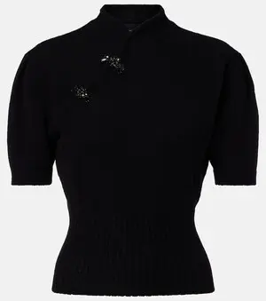 Simone Rocha Embellished Cashmere Sweater - Black
