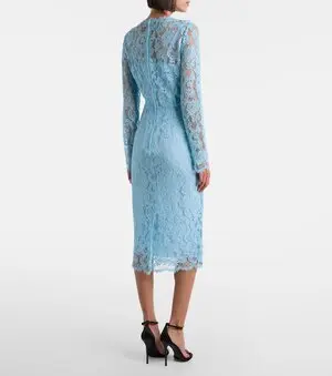 Dolce & Gabbana Cotton-blend Lace Midi Dress - Blue