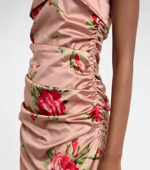 Dolce & Gabbana Floral Ruched Midi Dress