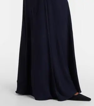 Alaïa Off-shoulder Jersey Maxi Dress - Blue