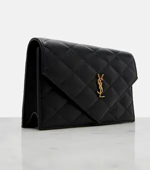 Saint Laurent Quilted Leather Wallet On Chain