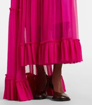 Dries Van Noten Asymmetrical Silk Muslin Skirt