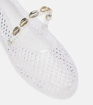 ANCIENT GREEK SANDALS Iro Embellished Ballet Flats - Transparent