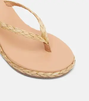 ANCIENT GREEK SANDALS Raffia Wedge Thong Sandals