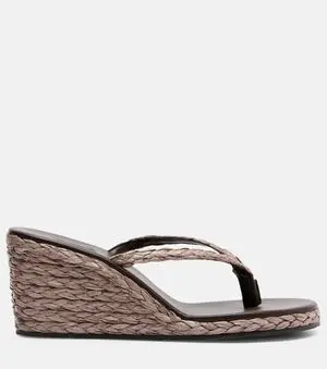 ANCIENT GREEK SANDALS Raffia Wedge Thong Sandals
